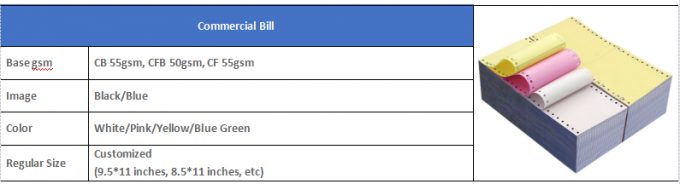 60gsm CFB CF NCR Paper For Laser Printers White Pink Yellow Carbonless ...