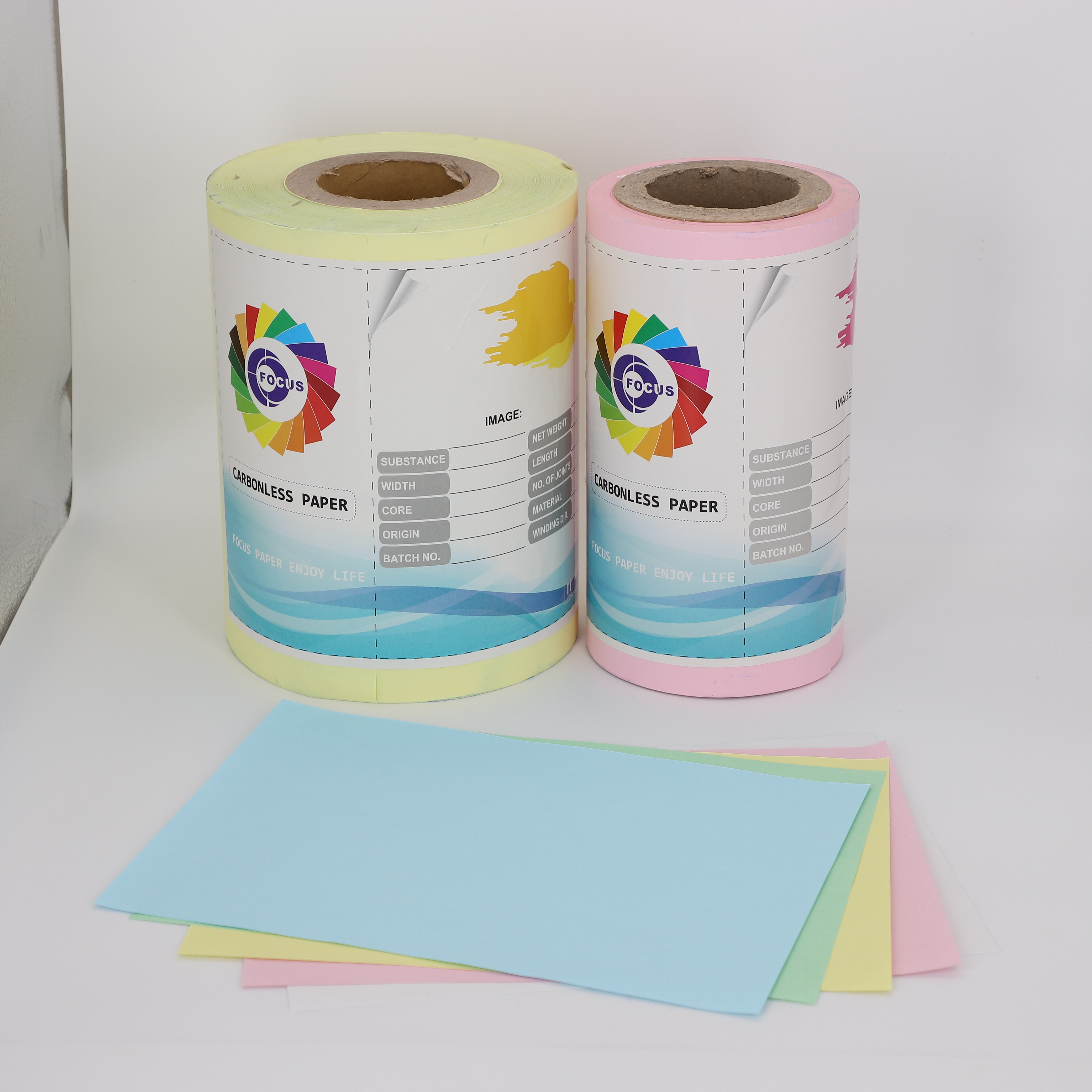 Office Carbonless Ncr Paper Roll Non Carbon Coated Blue Printing Color ...